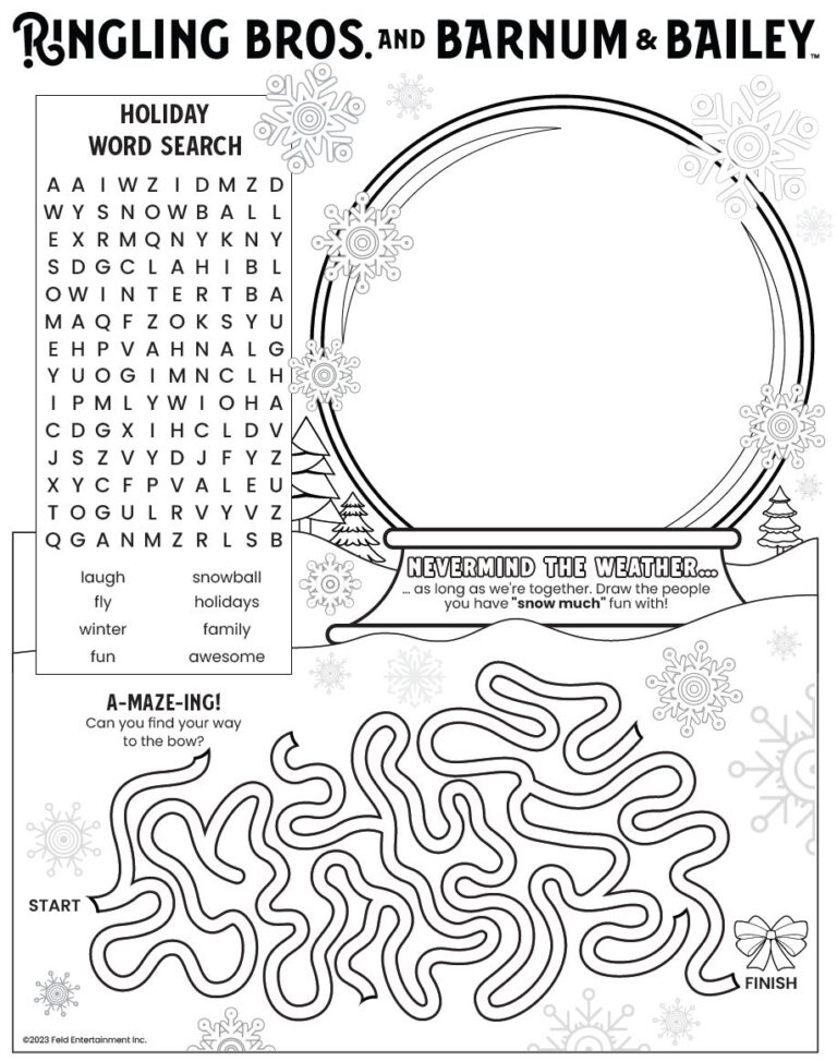 Ringling Activity Sheets | Fun | Ringling Bros. and Barnum & Bailey