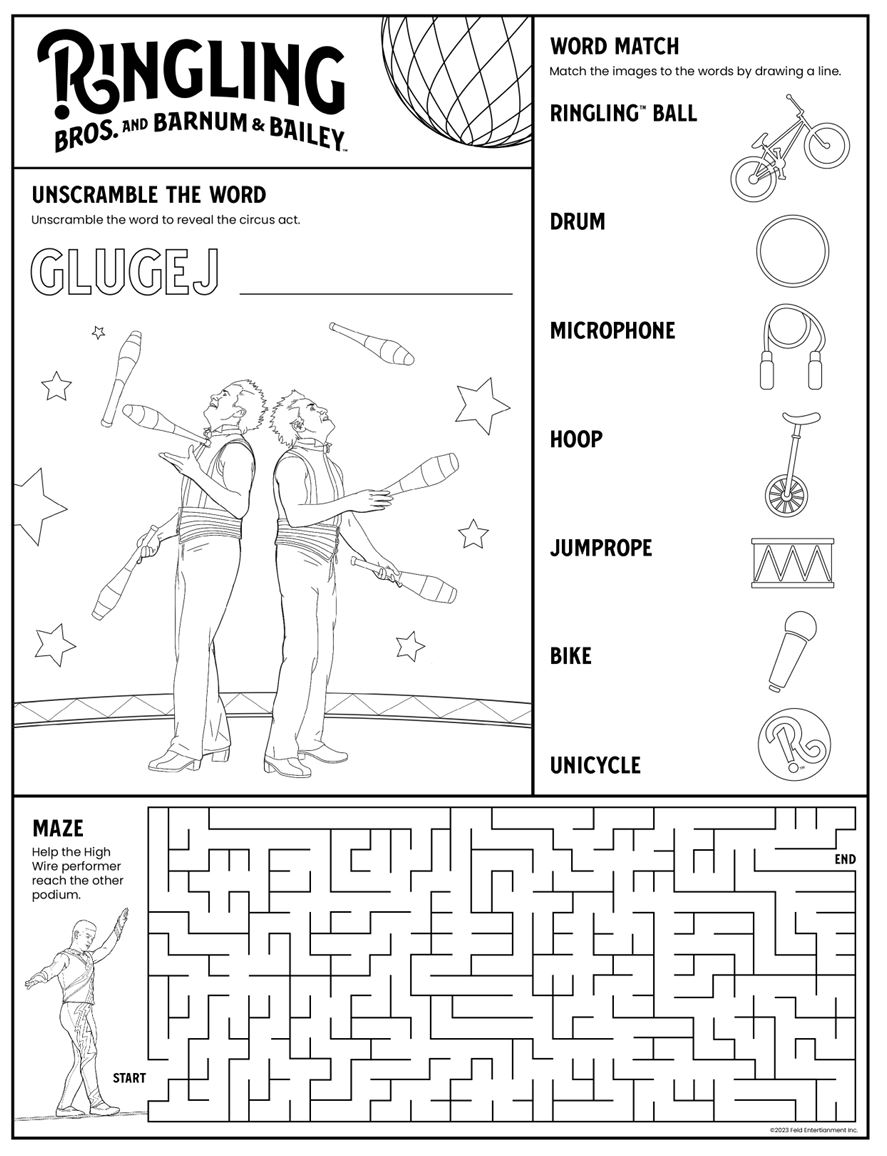 Ringling Activity Sheets | Fun | Ringling Bros. and Barnum & Bailey