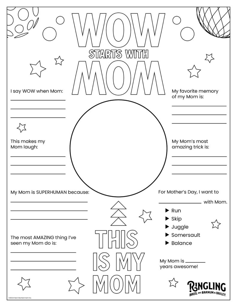 All About My Mom Activity Sheet | Fun | Ringling Bros. and Barnum & Bailey