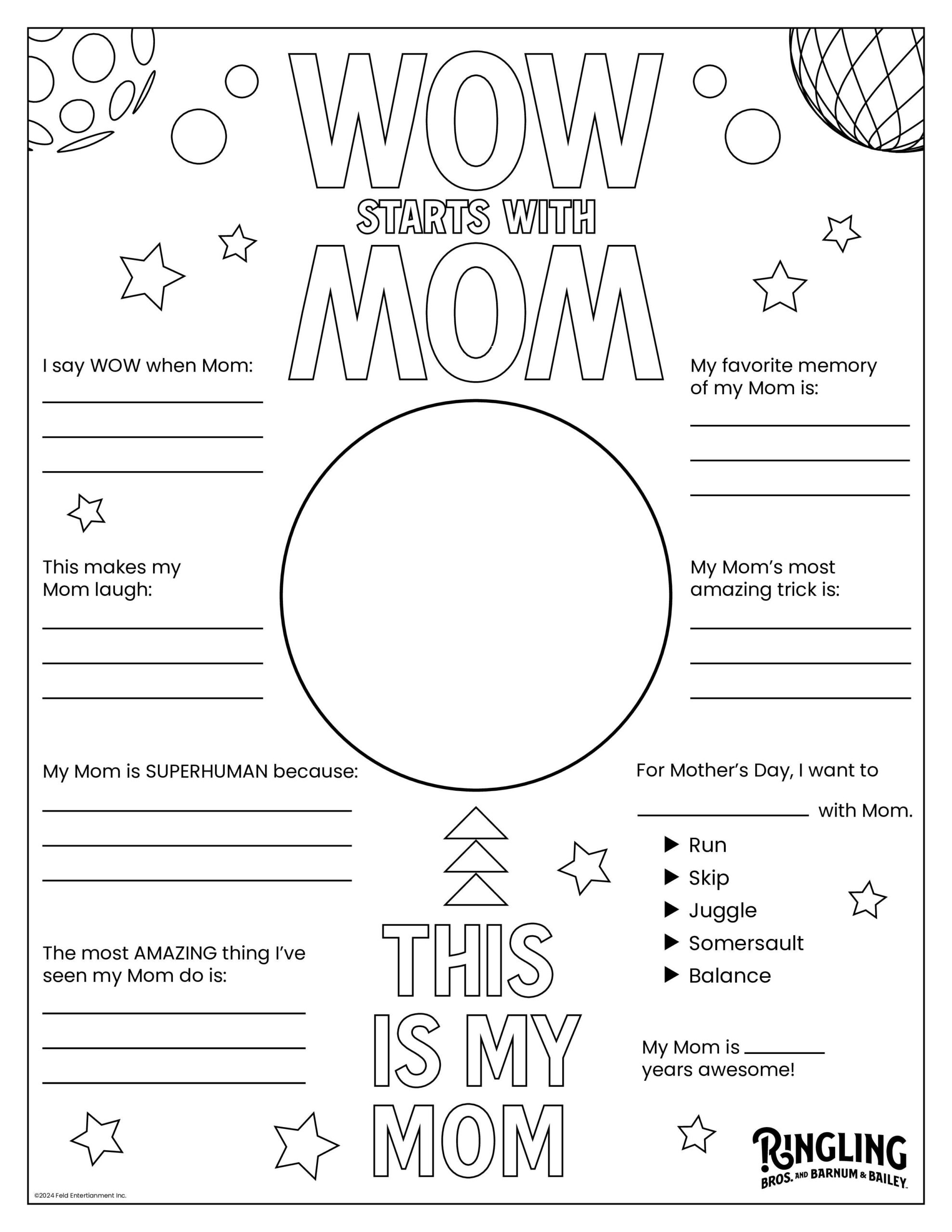 All About My Mom Activity Sheet | Fun | Ringling Bros. and Barnum & Bailey